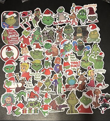 Grinch Stickers- 50 Pieces- Very Cute Mixture | eBay