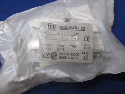 Square D Class 9999 Type D1 Auxiliary Contact Block for 8910 DPA ...