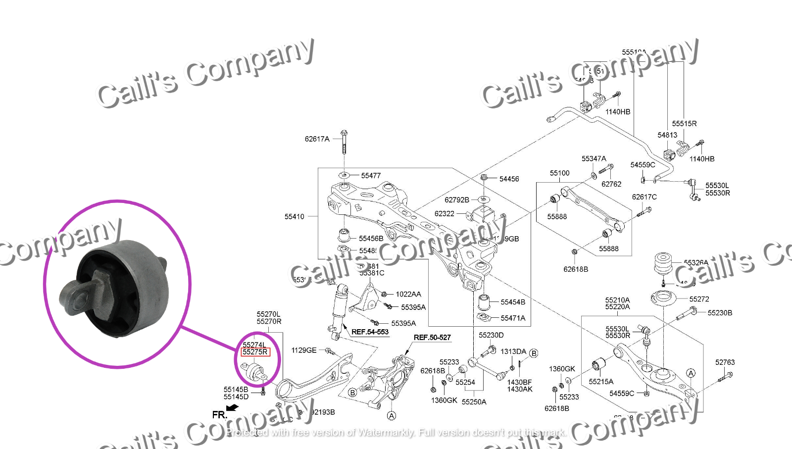 55274-3W000 for 2013 Hyundai Tucson Rear LEFT Lateral Control Arm ...