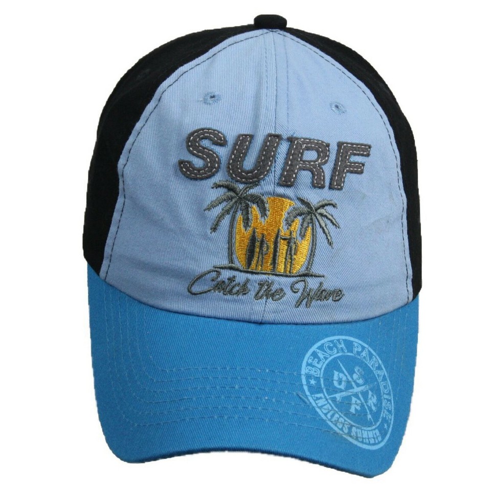 Baseball Cap SURF Sun Dad Hat Cotton Beach Catch The Wave Adjustable ...