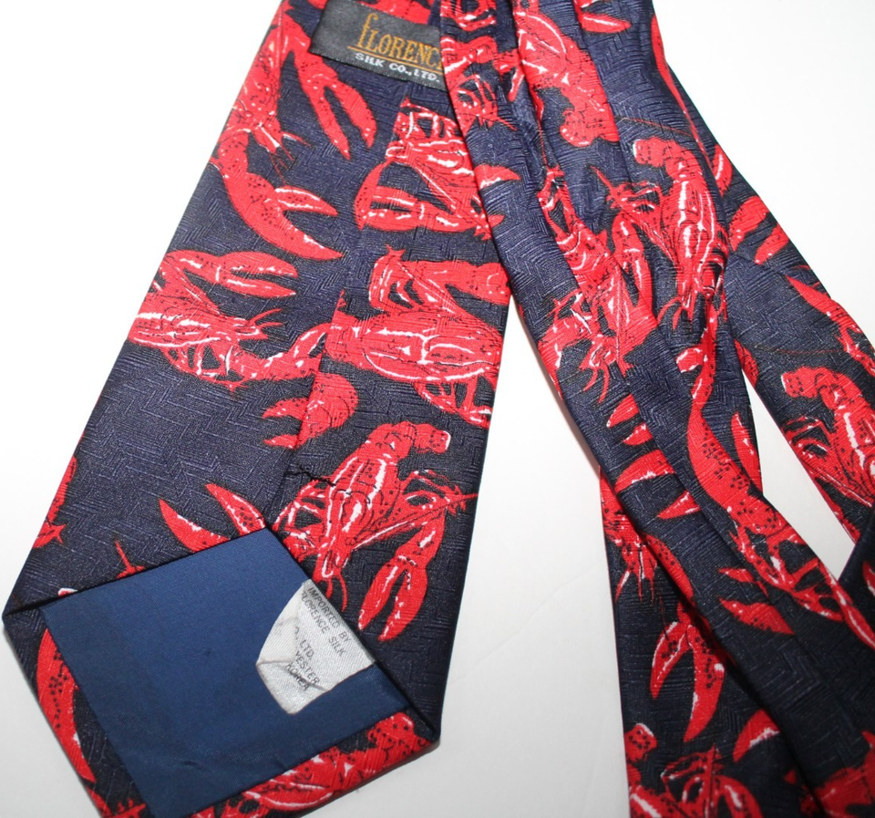 Navy Blue Red Lobster Tie Maine Preppy Old Money Ivy Style New England ...