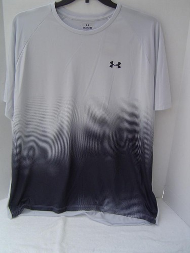 NEW MENS UNDER ARMOUR LIGHT GRAY FADE LOOSE FIT TECH SHIRT SIZE EXTRA ...