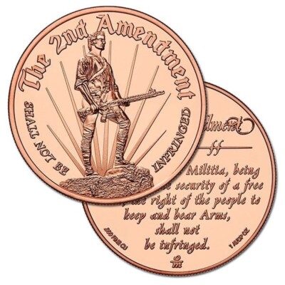 COPPER MINUTEMAN 2ND AMENDMENT 1 AVDP OZ .999 PURE COPPER ROUND | eBay
