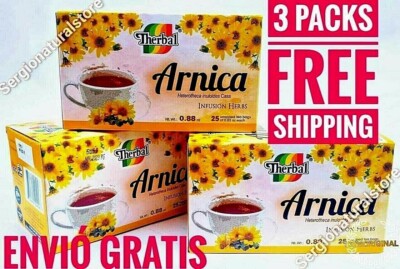3 Packs ARNICA TEA / TE DE ARNICA Infusion 75 bags 0.3 oz each Therbal ...