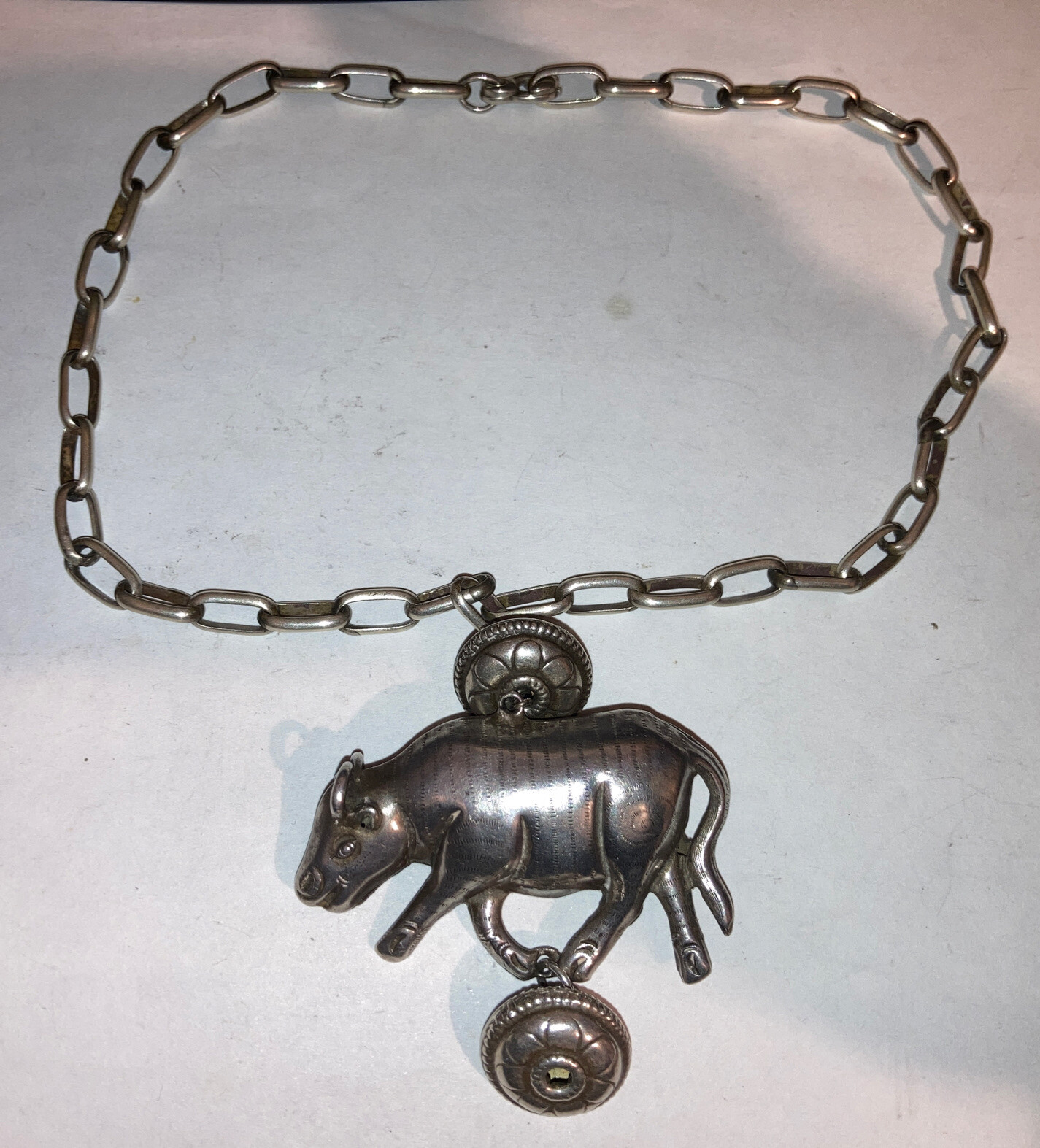 Rare Antique Indian Sterling Silver Dangi Cattle Cow … - Gem