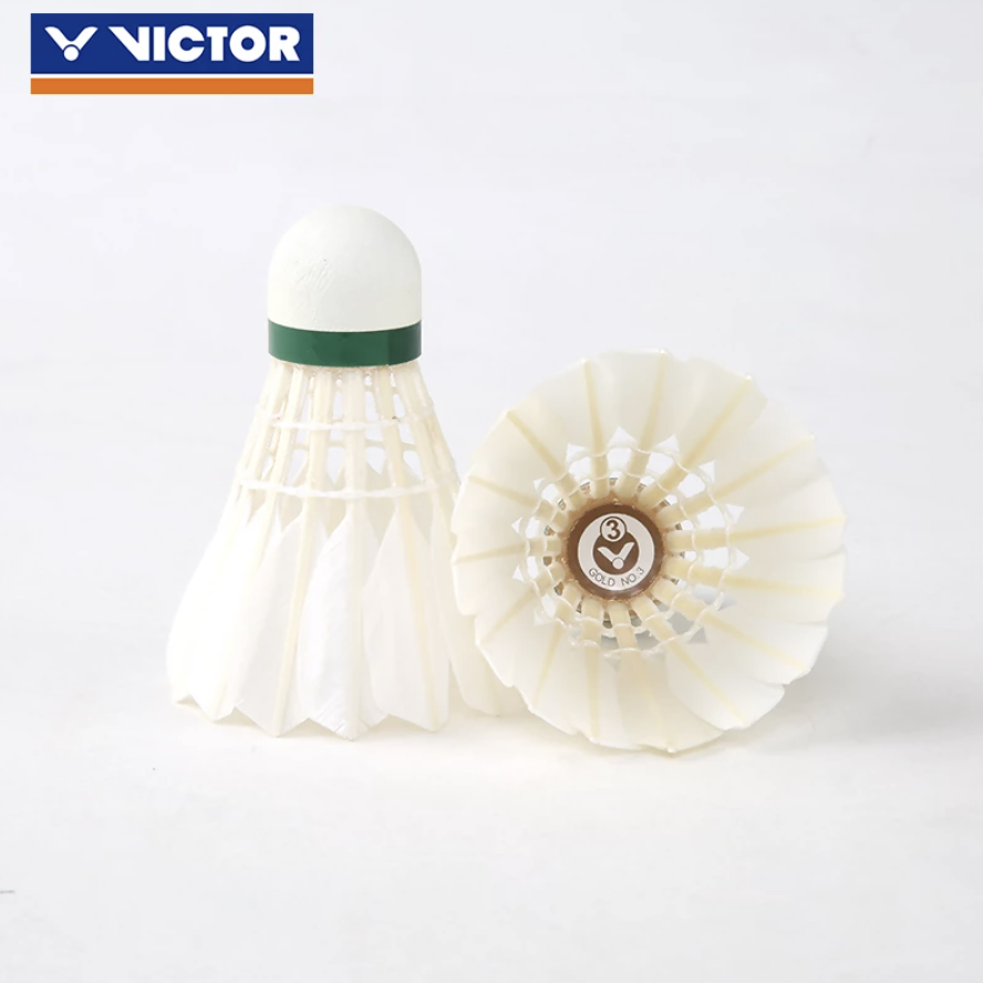 Victor Badminton Shuttlecock 12Pcs Gold No.3 for Training Feather speed ...