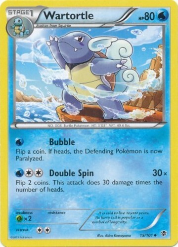 Wartortle - 15/101 - Uncommon x1 - Lightly Played - BW Plasma Blast | eBay