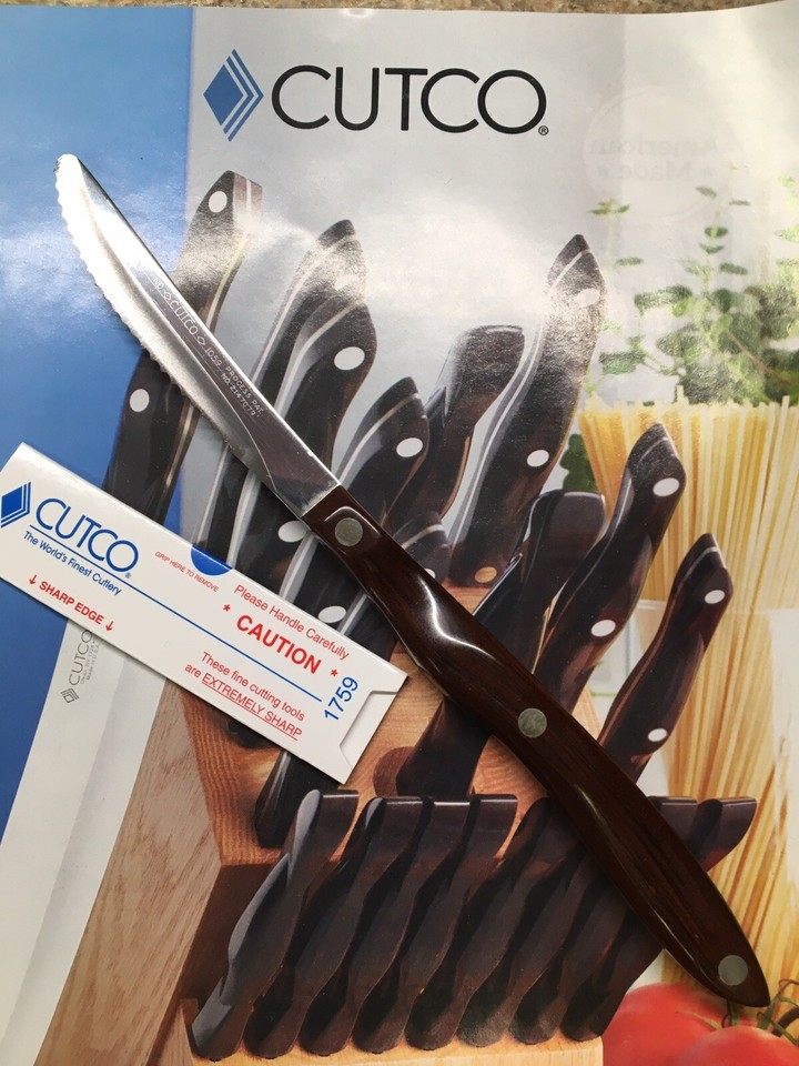CUTCO 1059 Table/Steak Knife Sharp!DDEdge Classic Brown Factory Fresh ...
