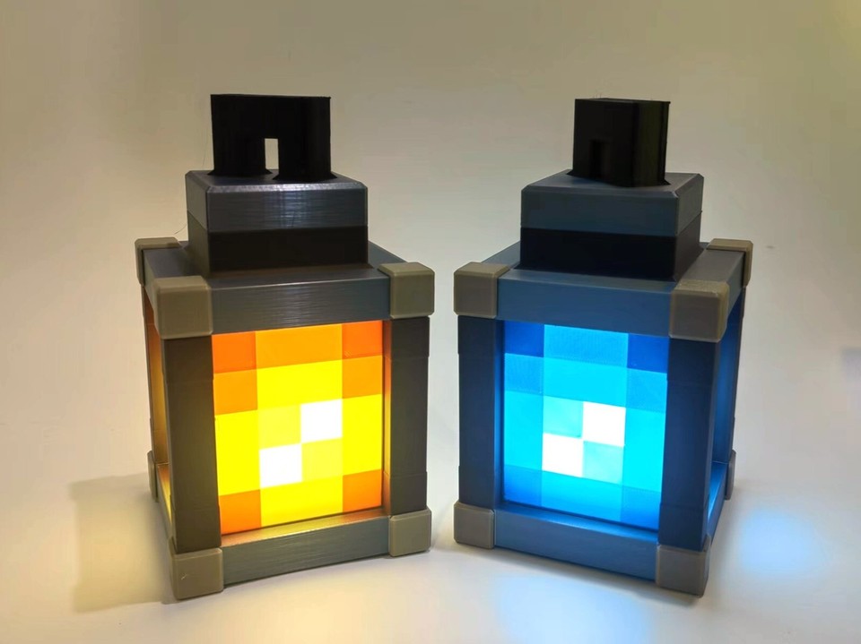 Pixelated Night Light Minecraft Lantern Chargeable- Birthday Gift | eBay