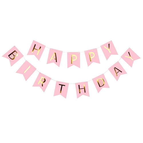 Happy Birthday Banner Decor Letter Hanging Photo HBD Paper Card Board ...