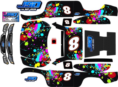 TRAXXAS SLASH TROPHY TRUCK PAINT SPLAT wrap decals stickers STOCK 2WD ...