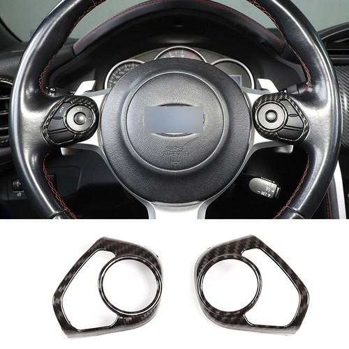 2× Carbon Fiber ABS Steering Wheel Button Trim For T@yota 86 Subaru BRZ 2017-21 | eBay