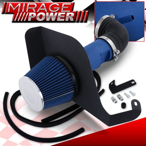 Cold Air Intake Blue Aluminum Pipe +Heat Shield Filter System For 04-07 ...