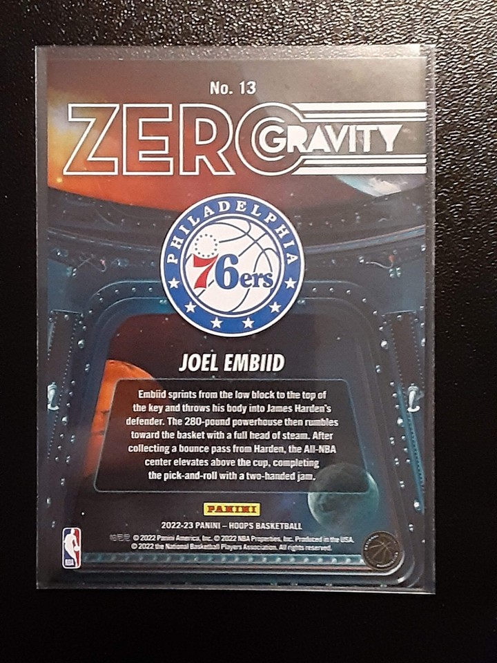 2022-23 Panini NBA Hoops Zero Gravity Insert #13 - Joel Embiid | eBay