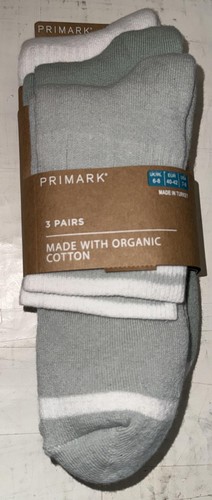 Primark Socks Womens 7-9 Multicolor Crew Cotton Blend 3 Pack Mid Calf ...
