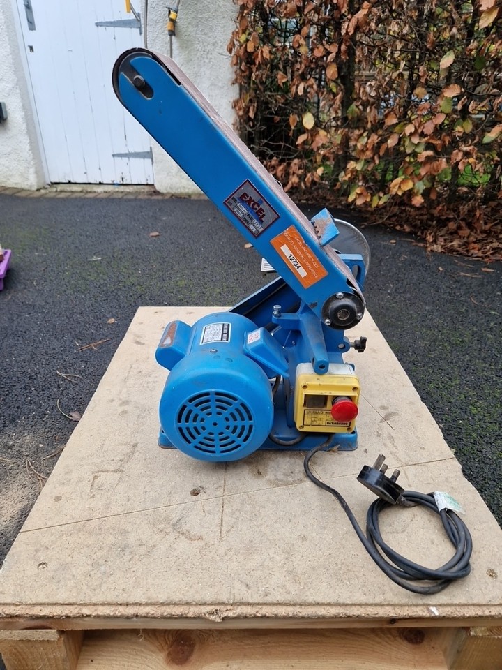 Excel 4"/100mm Linisher / Belt Sander And Disk Sander 240v | eBay UK