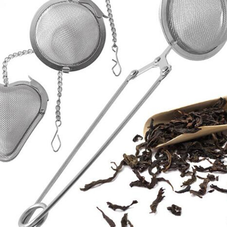 4 Pcs Loose Leaf Tea Strainer Heart Shape Round Infuser Stainless Steel ...