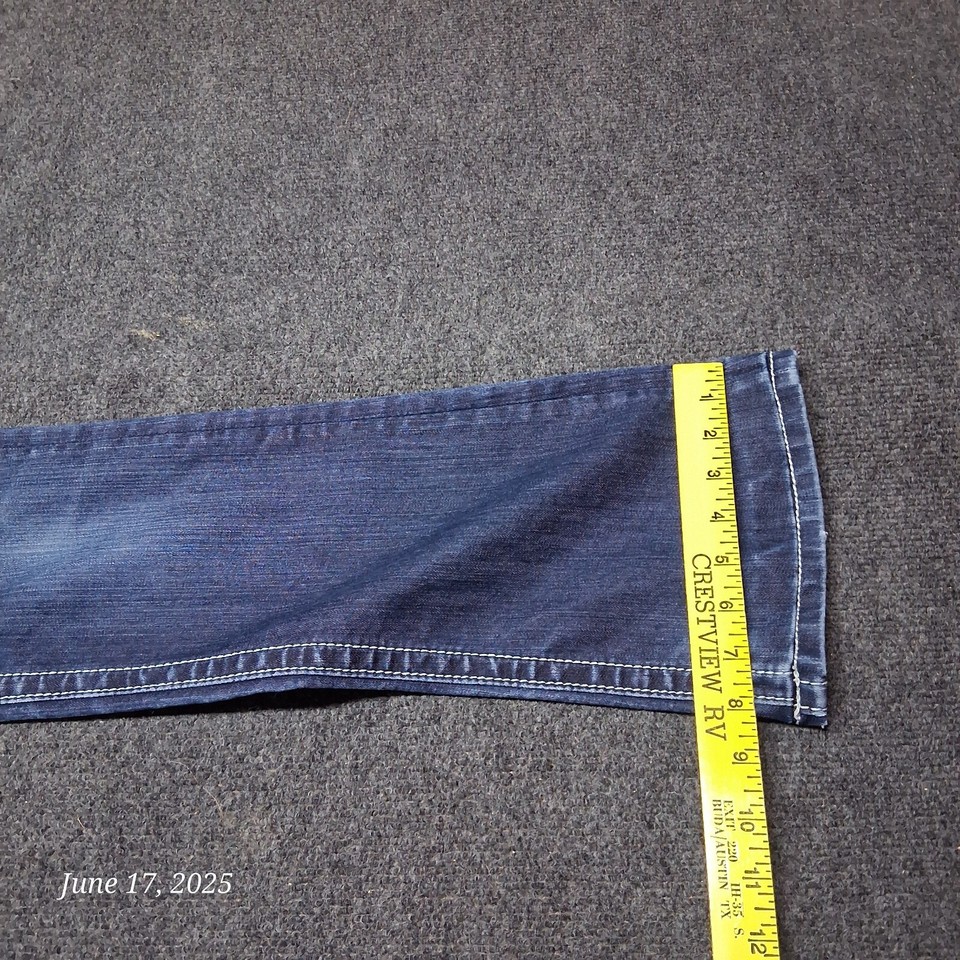 Miss Me Low Rise Boot Jeans Women Size 26 Blue Studded Chain 30" Inseam ...