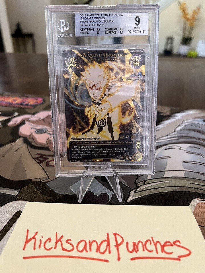 Naruto Uzumaki (9 Tails Cloak) N 1646 Beckett Grade 9 Naruto CCG Set 28 ...