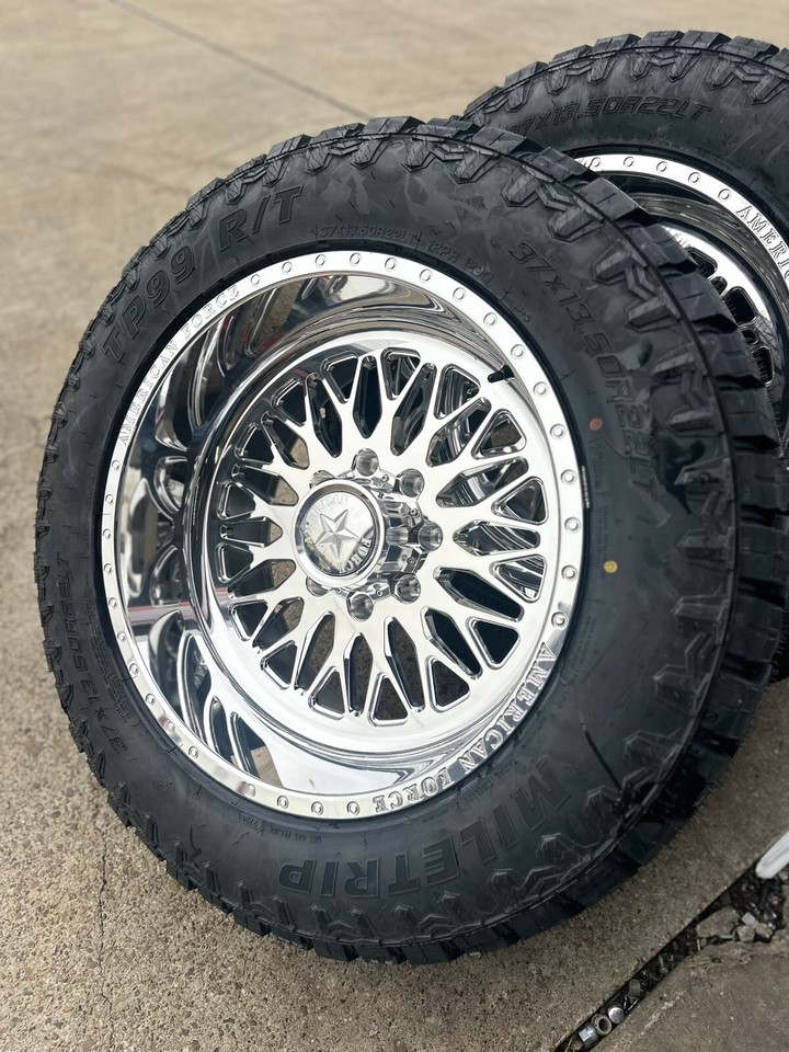 4 NEW 22X12 AMERICAN FORCE EXTORT SS 8X165.1 POLISH W/35125022 TIRES | eBay