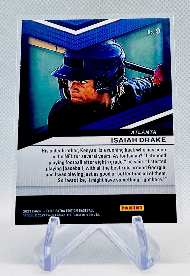 2023 Panini Elite Extra Edition Isaiah Drake Base #9 - Atlanta Braves ...