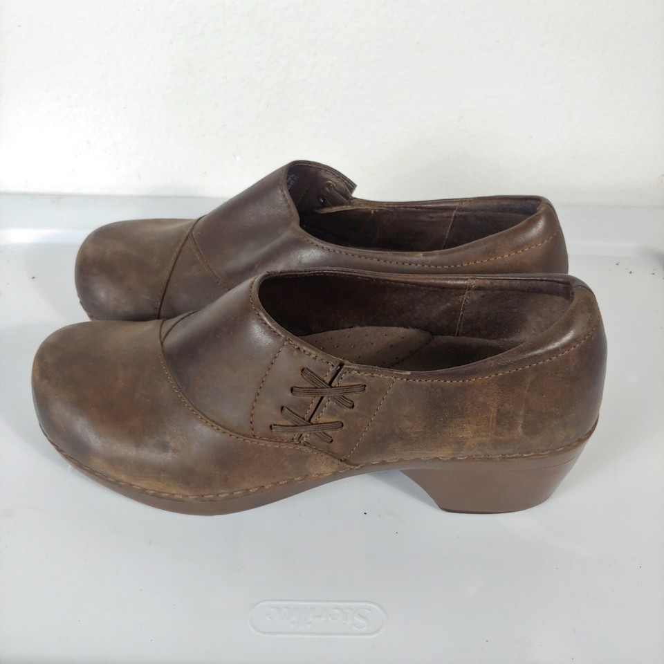 Dansko Stacie Brown Leather Nurse Teacher Clogs - Womens Size EU 40 ...