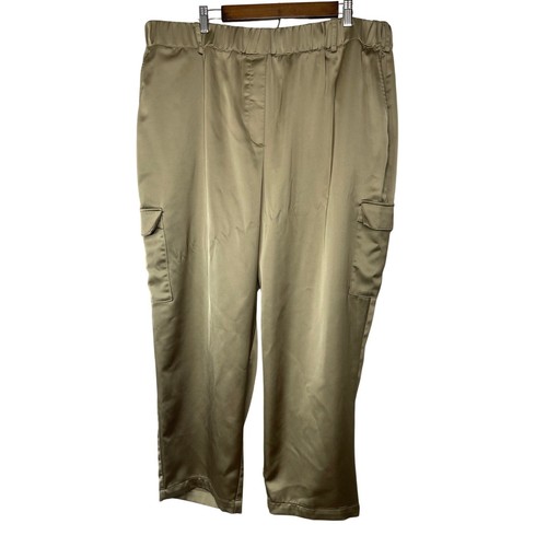 Lane Bryant slacks pants trousers women's plus size 22 brown satin wide ...