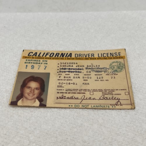 VINTAGE DMV CALIFORNIA DRIVER LICENSE 1977 PAPER | eBay