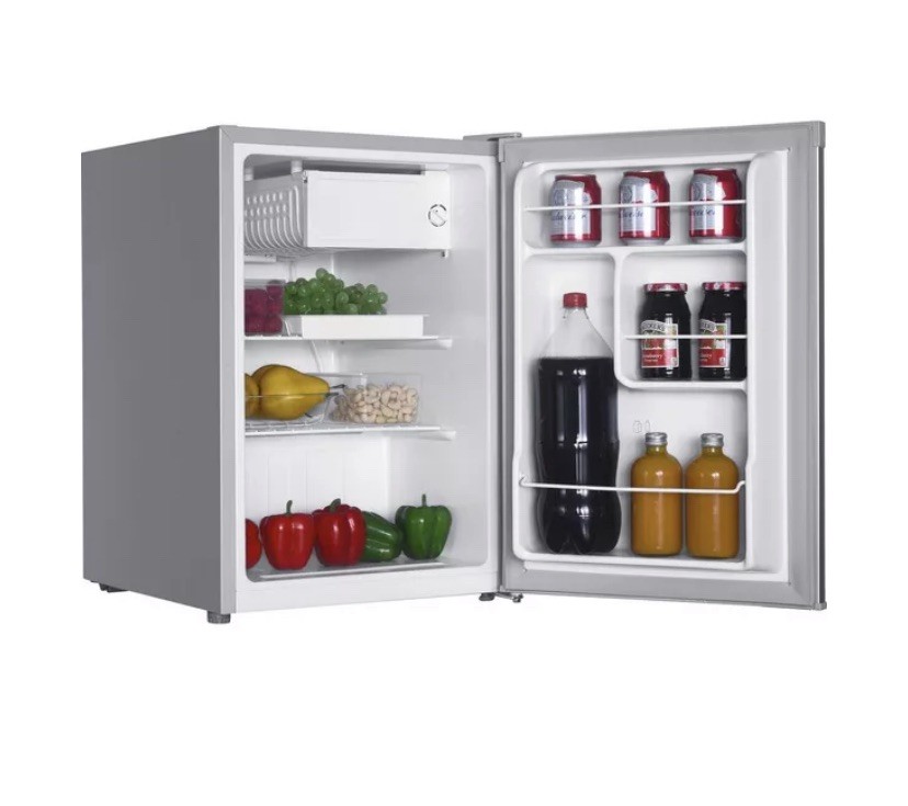 Logik LTT68S23 Silver Table Top Mini Fridge with Chill Compartment ...