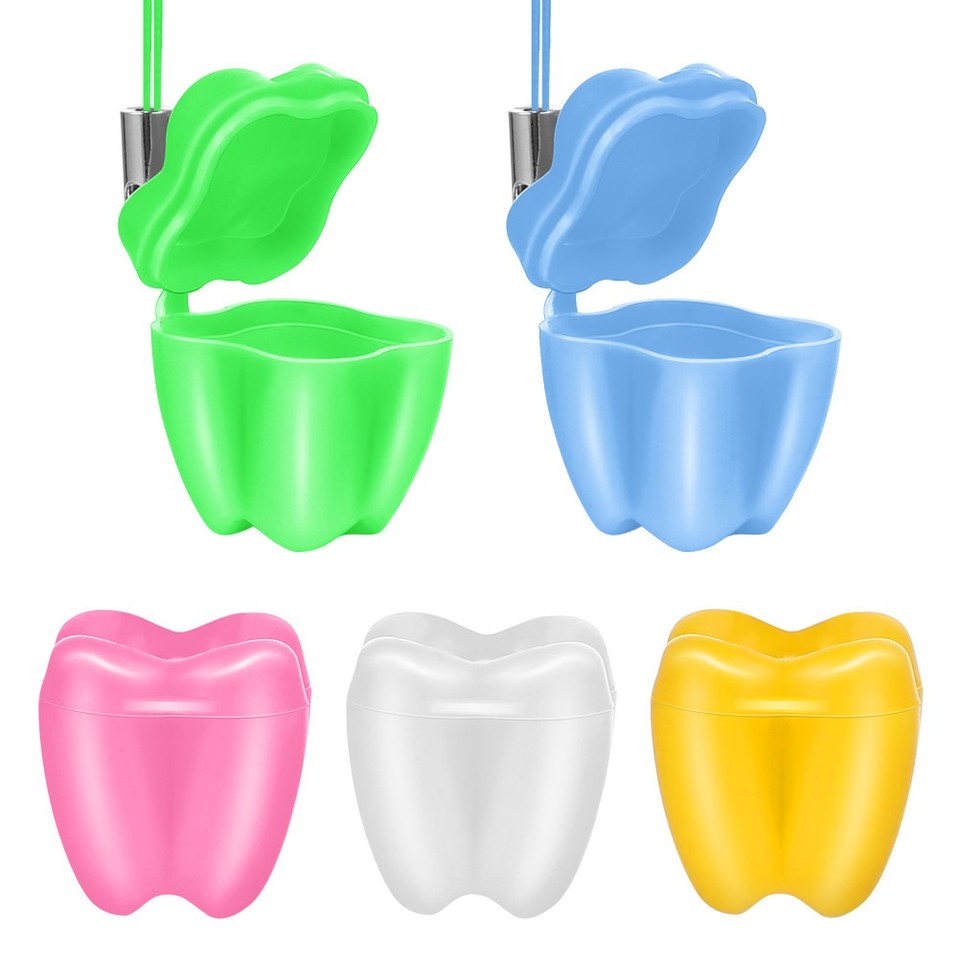 5 Pcs Kids Tooth Holder Collection Box Necklace Container Saver Holders ...