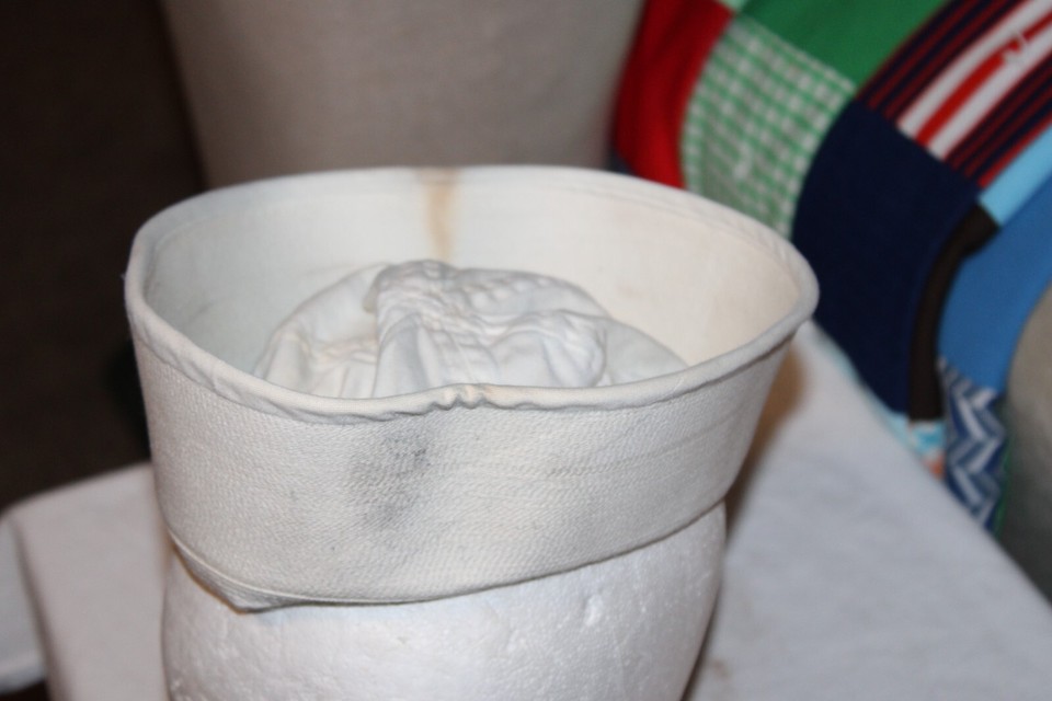 Vintage 70's Era US Navy Enlisted White Dixie Cup Cap Hat USN Sailor ...