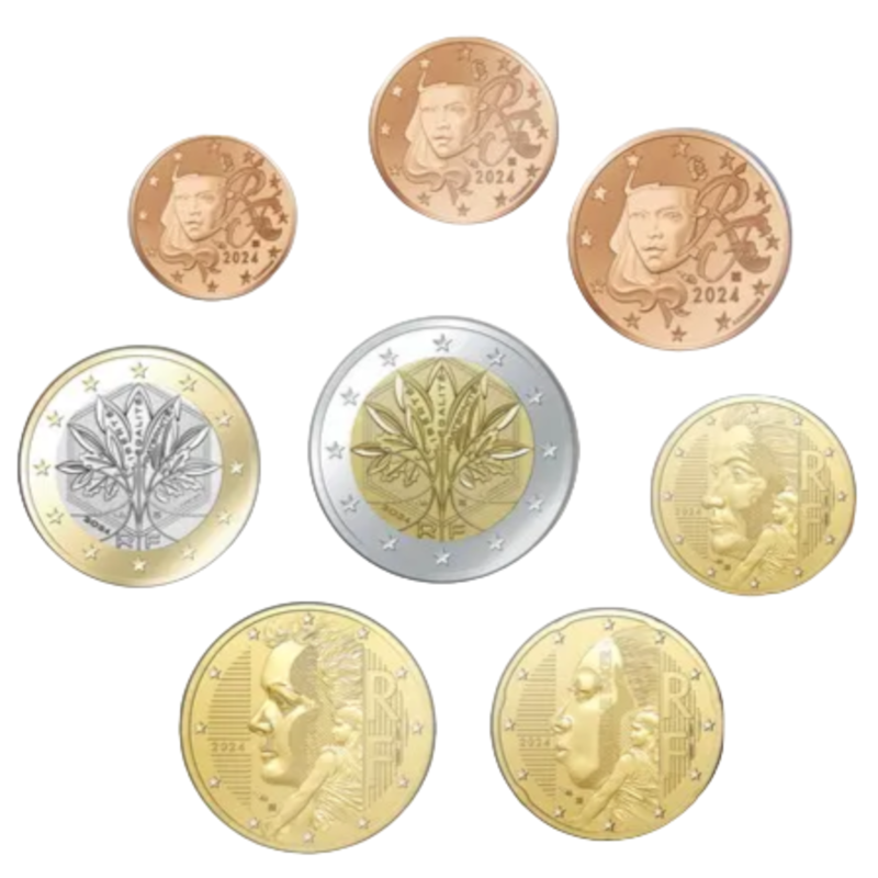 2025 France 8-Coin € EURO BU Set - Monnaie de Paris - ALL 8 COINS DATED ...