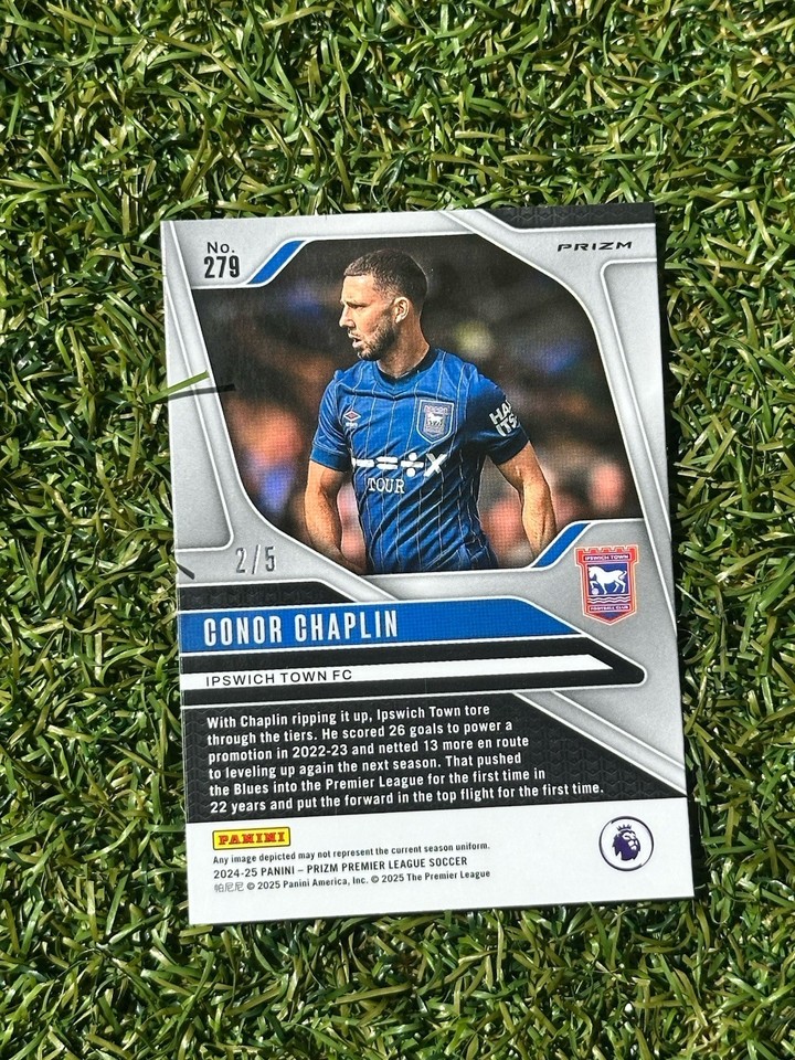 2024-25 Panini Prizm Premier League Conor Chaplin #279 Green Prizm /5 ...