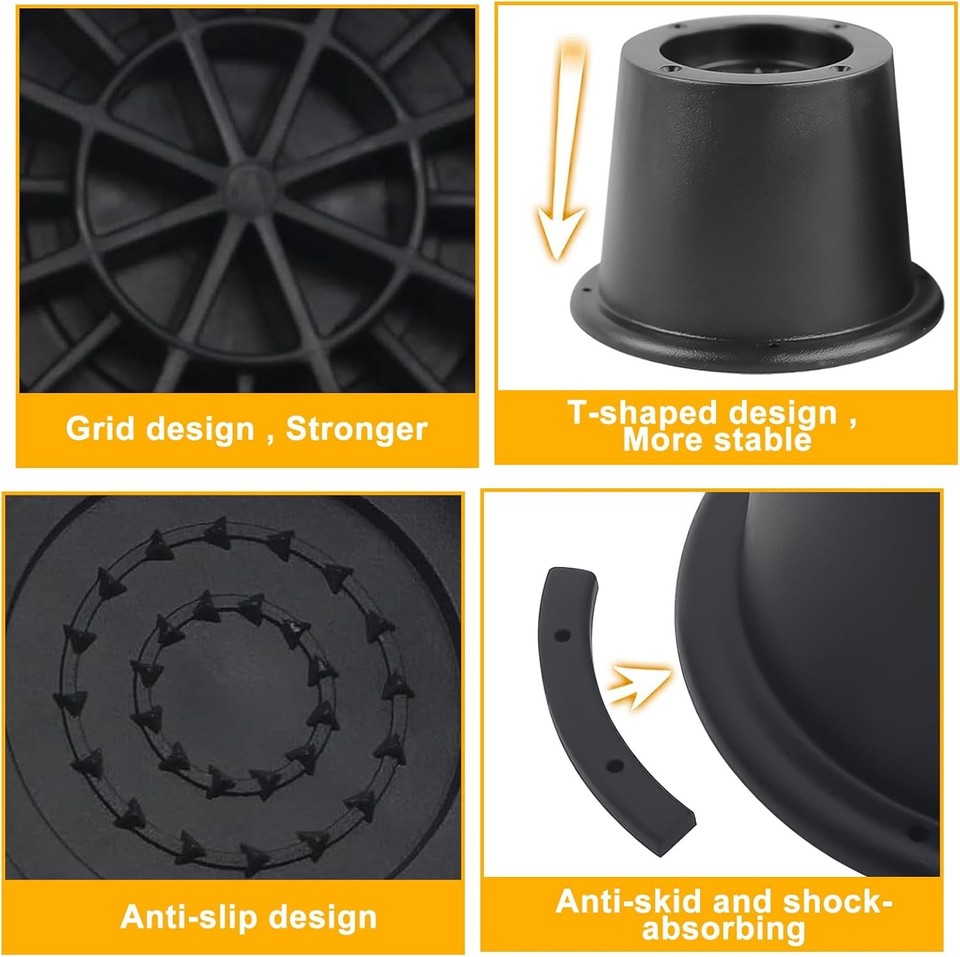 8 Pack Furniture Risers, Bed Risers 2.3 Inch Chair Raisers, Table Leg ...