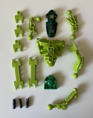 LEGO VINTAGE BIONICLE 10-PIECE GREEN PARTS LOT FOR COOL MOC OR CUSTOM ...