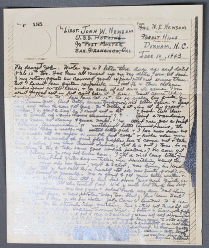 MayfairStamps US 1943 North Carolina V Mail letter Durham to USS ...