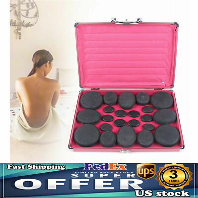 20Pcs Hot Stone Massage Kit Volcanic Basalt Stone Rock SPA Massager ...