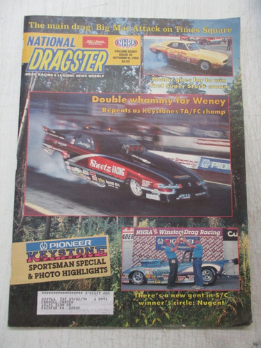NATIONAL DRAGSTER MAGAZINE OCTOBER 8, 1993 WENEY KEYSTONES SHEETZ ...