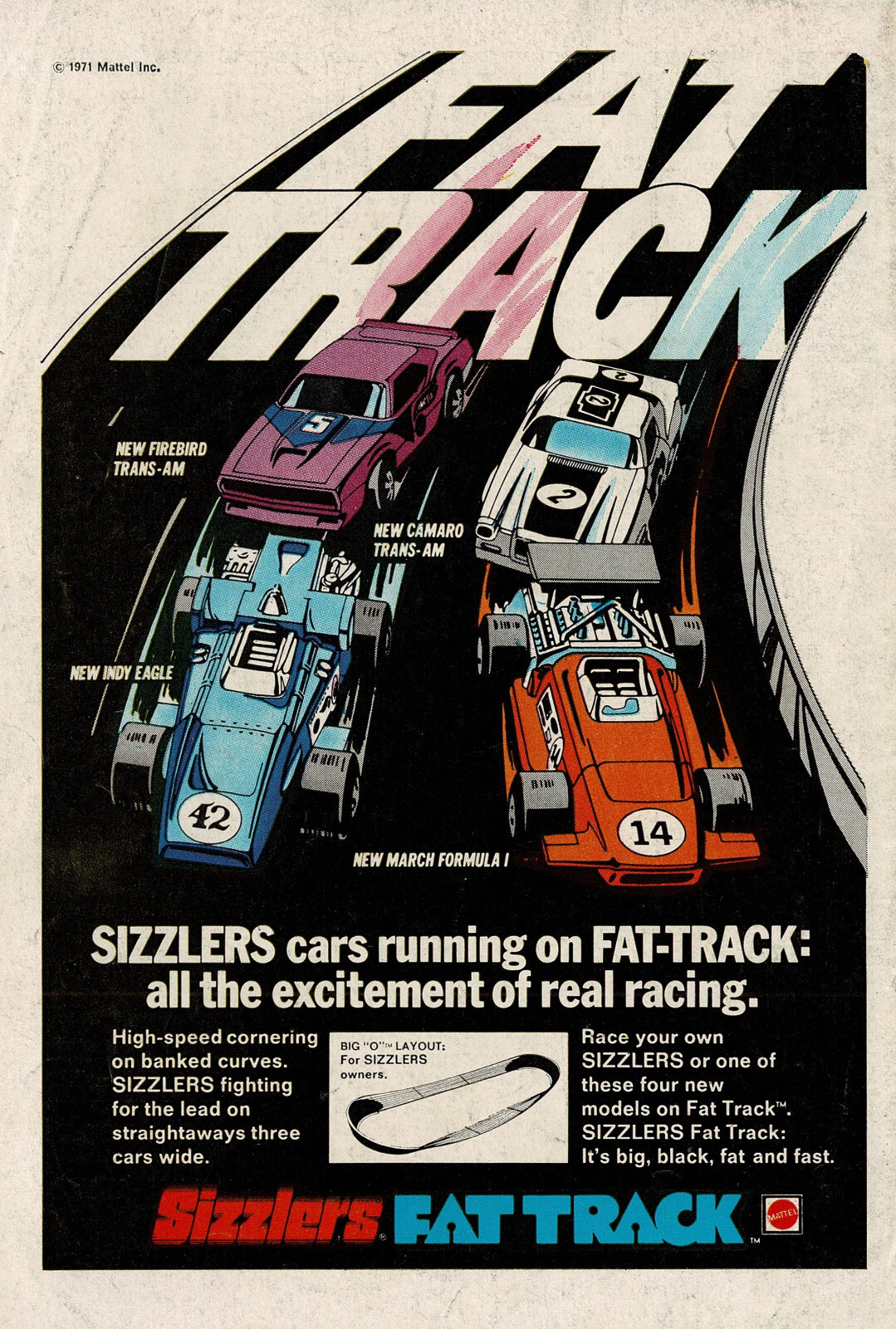 1970s Vintage Sizzlers Fat Racing Race Car Track Toy Promo Print ...