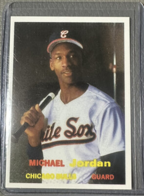 Michael Jordan Rated Rookie White Sox Baseball Card With Basketball ...