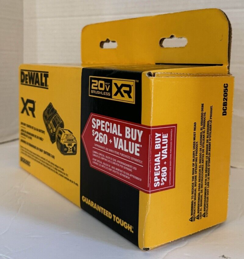 DeWalt DCB205-2C 20V MAX XR Premium Lithium-Ion 5Ah Starter Kit for ...