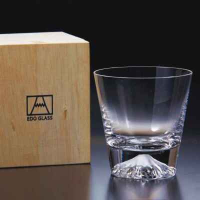 Tajima Glass Edo Glass Mt. Fuji Mini Rock Glass in Wooden Box 2set | eBay