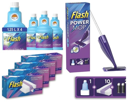 Flash Power Mop Starter Kit Dual Spray Mop For Any Type of Floor or ...