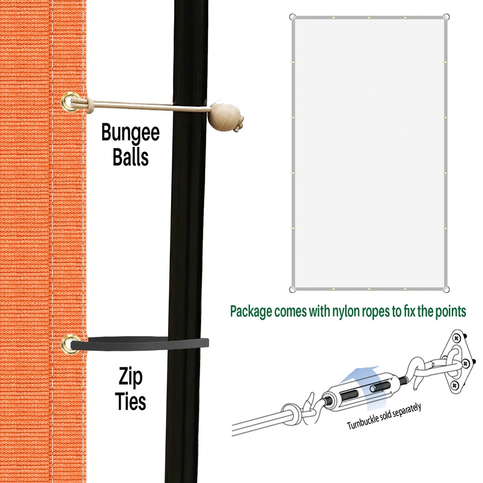 Orange 2-7' Sun Shade Sail Straight Edge Canopy UV Block Sun Deck Pool ...