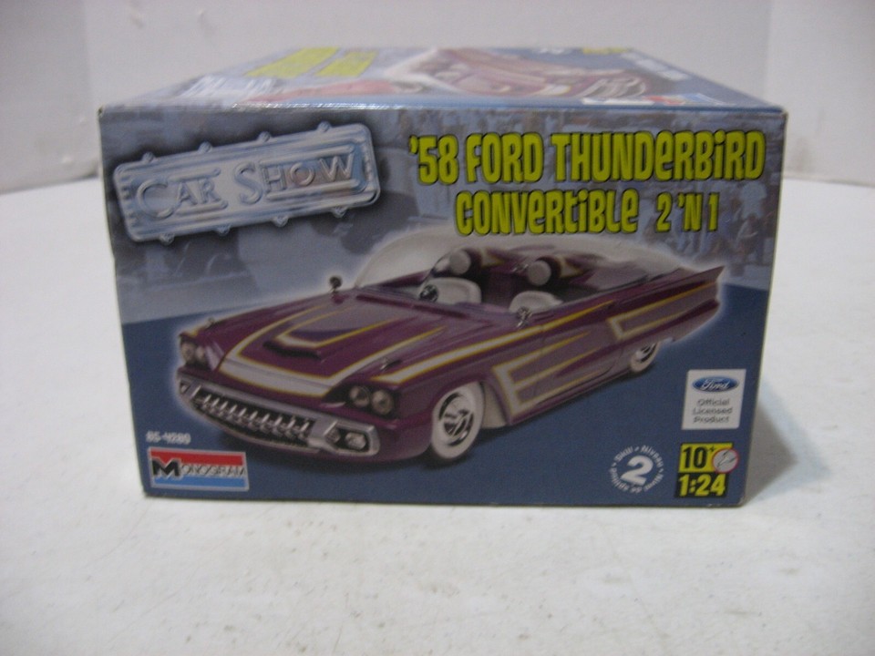 Monogram 1958 Ford Thunderbird Conv 1/24 Scale Partial Built Model Kit ...