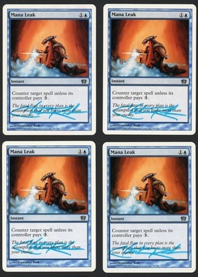 ***4x Mana Leak Signed*** MTG 8th Edition Christopher Rush Kid Icarus ...