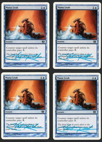 ***4x Mana Leak Signed*** MTG 8th Edition Christopher Rush Kid Icarus ...