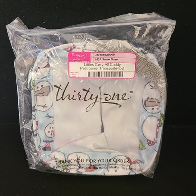 NEW Thirty One Littles Carry All Caddy Snow Daze Snowmen 31 Small Tote ...