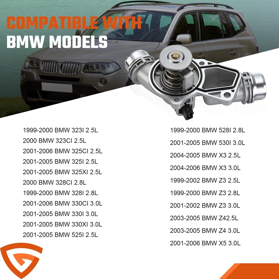 Aluminum Thermostat Housing Assembly for BMW E46 E39 325i 330i 525i ...