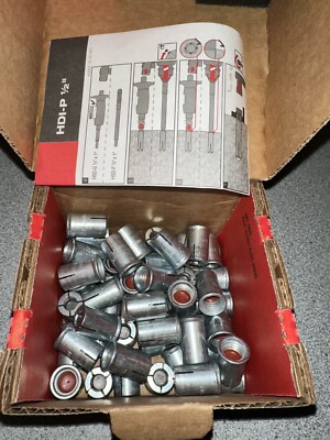 NEW HILTI Box of 50 pcs. Hilti HD1-P 1/2" Flush Drop-in Anchor 409500 ...